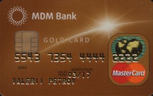 Bank Card: MDM Bank. Gold Card (MDM-bank, RussiaCol:RU-MC-0587