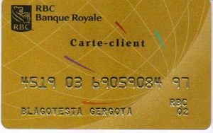 Bank Card: RBC Banque Royale carte client (Royal Bank of Canada ...
