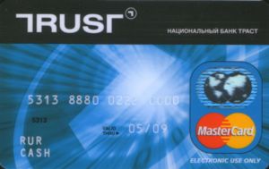 Bank Card: TRUST Blue Cash (Trust Bank, RussiaCol:RU-MC-0199.01