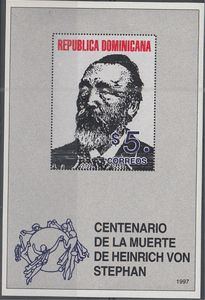 Stamp: Heinrich von Stephan (Dominican RepublicMi:DO BL50,Sn:DO 1253,Yt ...