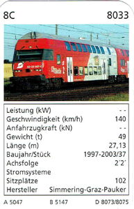 Game Card: 8C - ÖBB - Rh 8033 (Quartett - Trains(A - ÖBB Traktion ...