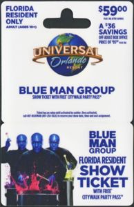 Gift Card: Blue Man Group (Universal(Orlando), United States of America ...