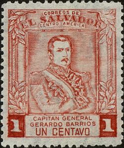 Stamp: Capitán General Gerardo Barrios (El Salvador(Capt. Gen. Gerardo ...