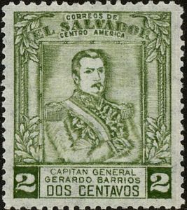 Stamp: Captain General Gerardo Barrios (1813-1865) (El Salvador(Capt ...
