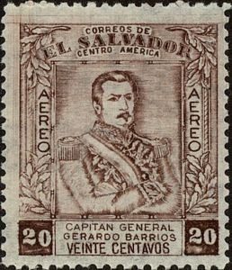 Stamp: Capitán General Gerardo Barrios (El Salvador) (Capt. Gen ...