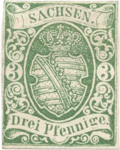 Stamp: Saxony Coat of Arms (Saxony(Detailed coat of arms) Mi:DE-SA 2Ia ...
