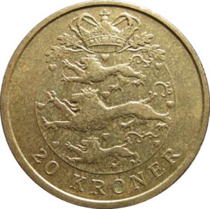 Coin: 20 Kroner (Denmark(1972~Today - 53rd Queen Margrethe II) WCC ...