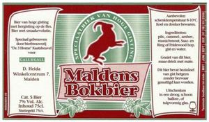 Drink Label: Maldens Bokbier (De 3 Horne, NetherlandsCol:NL-BEER-003578