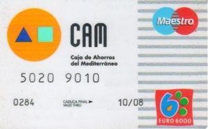Bank Card: Cam-6 (CAM - Caja de Ahorros del Mediterraneo, SpainCol:ES ...