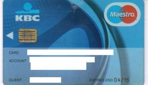 Tarjeta de Banco: KBC (KBC - CBC, BélgicaCol:BE-MS-0016.02