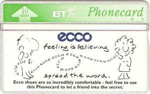 Phonecard: Ecco Shoes (British Telecom, United Kingdom of Great Britain ...