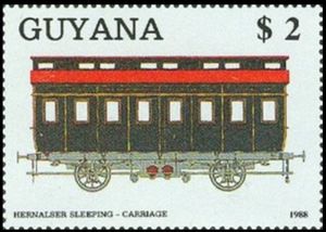 Stamp: Hernalser sleeping carriage (Guyana(Trains) Mi:GY 2475,Sn:GY ...