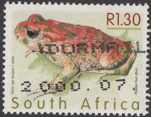 Stamp: Paradise Toad (Bufo robinsoni) (South Africa(Frogs of South ...