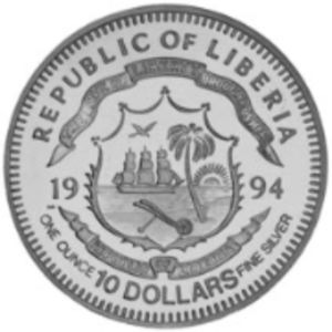 Coin: 10 Dollars (German General Rommel) (Liberia(1994 - World War II ...