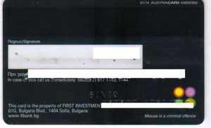 Bank Card: FiBank Maestro PayPass Black - 01/14/003 (First Investment ...