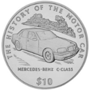 Coin: 10 Dollars (Mercedes Benz C-Class car) (Liberia(1994 - Cars) WCC ...