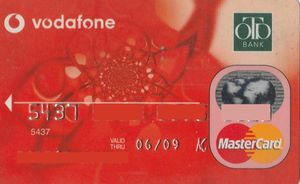 Bank Card: Vodafone OTP MC (Otp Bank, HungaryCol:HU-MC-0038