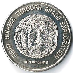Coin: 50 Dollars (Face on Mars - rough texture) (Liberia) (1965~Today ...