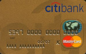 Bank Card: Citibank (Citibank, RussiaCol:RU-MC-0655