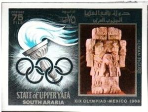 Stamp: Human Figure (Upper Yafa(Olympic Summer Games 1968, Mexico) Mi ...