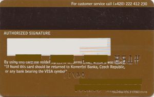 Tarjeta de Banco: KB - Business Card (Komerční Banka (KB), República ...