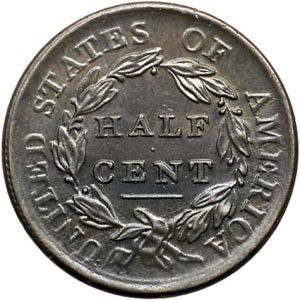 Coin: ½ Cents (Half Cent - Classic Head) (United States of America(A01 ...