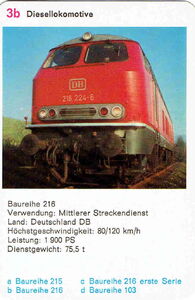 Game Card: 3b - Diesellokomotive - Baureihe 216 - Deutschland DB ...