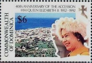 Stamp: Queen Elizabeth II’s Accession (Dominica(Queen Elizabeth II’s ...
