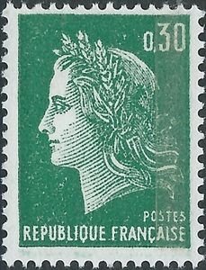 Stamp: Marianne of Cheffer (France(Marianne (Cheffer)) Yt:FR 1611b,Mi ...