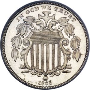 Coin: 5 Cents (Shield with Rays) (United States of America(A06 - Nickel ...
