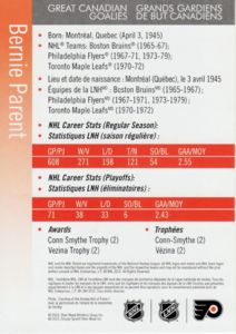 Stamp: Bernie Parent (Canada) (Great Canadian Goalies) Mi:CA BL225,Sn ...