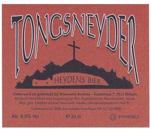 Drink Label: Tongsneyder Heydens Bier (Boelens, BelgiumCol:BE-BEER-006247
