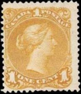 Stamp: Queen Victoria - orange yellow (Canada) (Queen Victoria Large ...