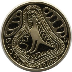 Coin: 1 Dollar (Aboriginal picture of Kangaroo) (Australia) (1970~Today ...