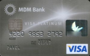Bank Card: MDM-bank Visa PLATINUM (MDM-bank, RussiaCol:RU-VI-0735