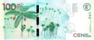 Banknote: 100,000 Pesos (Colombia(2014-2020 "New Design" Issue) Wor:P-463a