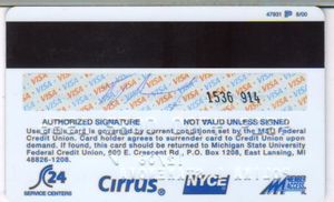 Bank Card: Michigan State University (MSU Federal Credit Union, United ...