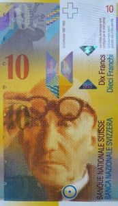 Banknote: 10 Franken/Francs/Franchi (Switzerland) (1994-2014 Issue ...