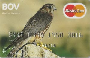 Bank Card: Bank of Valletta €100 (Bank of Valletta p.l.c., Malta) Col ...