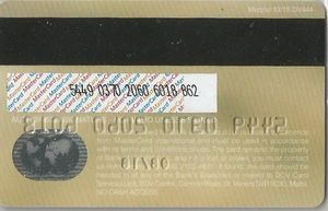 Bank Card: Bank of Valletta €75 (Bank of Valletta p.l.c., Malta) Col:MT ...