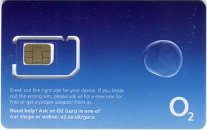 Phonecard: O2-Trio sim (Mobile United Kingdom, United Kingdom of Great ...