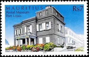 Stamp: Postal Museum, Port Louis (Mauritius(Stone Buildings) Mi:MU 1007 ...