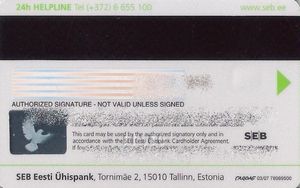 은행 카드: SEB Pank (SEB Pank, 에스토니아Col:EE-VI-0069.01