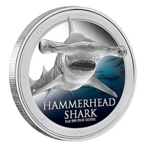 Coin: 1 Dollar (Hammerhead Shark) (Niue) (Numismatic Product - Fauna ...