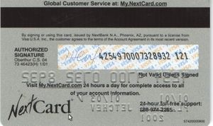 Bank Card: Next Card (Next Bank, United States of AmericaCol:US-VI-0245