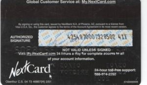 Bank Card: Next Card (Next Bank, United States of AmericaCol:US-VI-0250