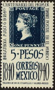 Stamp: Penny Black (Mexico(Postage Stamp Centenary) Mi:MX 785,Sn:MX 758 ...
