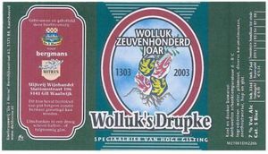 Drink Label: Wollu's Drupke - Wolluk zevenhonderd joar (De 3 Horne ...