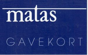 Gift Card: The word Matas in white (Matas, Denmark) (Matas) Col:DK-Mat-005