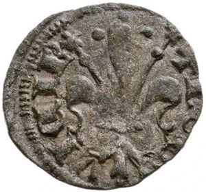 Moneda: 1 Denar (Hungría) (1342~1382 - 25th King Louis I the Great) Col ...